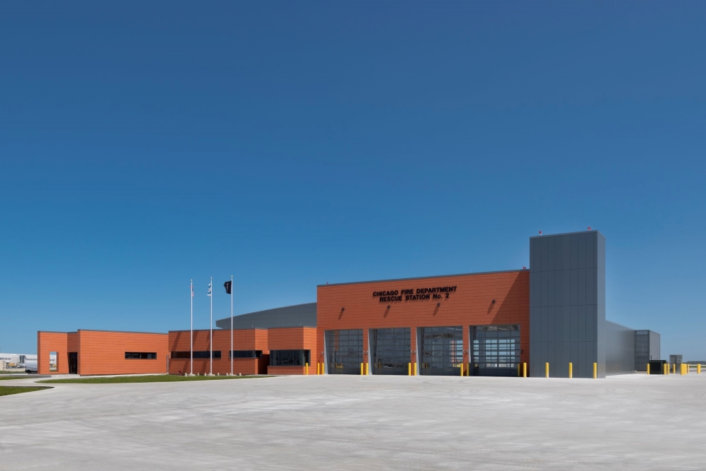 O'Hare Airport ARFF Replacement Facility - Exterior Back - F.H. Paschen ...